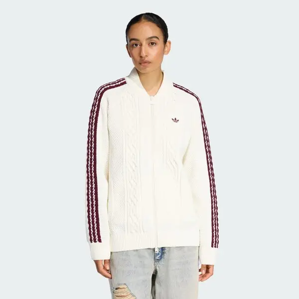 Buy Adidas Archive Cutline Knit Track Top - Off White At 20% Off